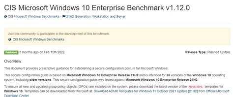Cis Benchmarks July 2022 Update