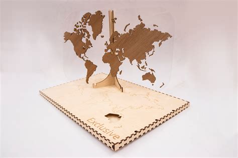 Карта Мира 460х300мм Exclusive из Мансонии | Wooden Print