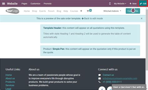 Quotation Templates In Odoo 15 Sales Odoo V15 Book