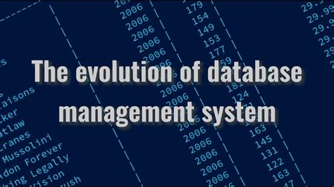 The Evolution Of Database Youtube