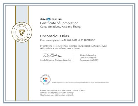 kaixiang zhang on linkedin certificate of completion