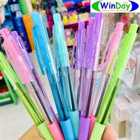 ปากกา ปากกาลูกลื่น ปากกาน้ำเงิน Rebnok Creta พาสเทล 0 5mm Shopee Thailand
