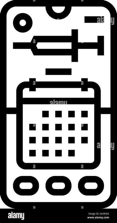 Immunization Tracker Healthcare Innovation Line Icon Vector