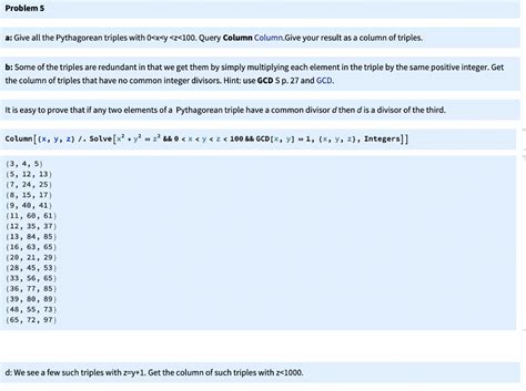 Solved Problem A Give All The Pythagorean Triples With Chegg