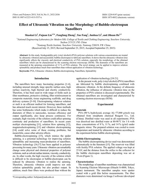 Pdf Effect Of Ultrasonic Vibration On The Morphology Of Bubble