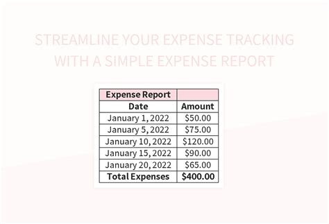 Free Simple Expenses Templates For Google Sheets And Microsoft Excel Slidesdocs