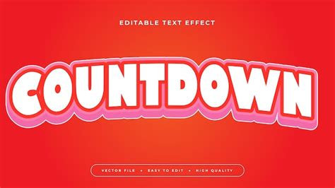 Premium Vector Editable Text Effect Countdown White Text