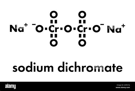 Sodium dichromate, chemical structure. Skeletal formula Stock Vector ...