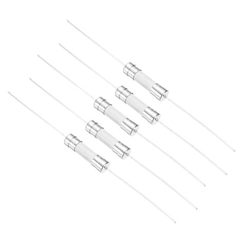 Uxcell 5pcs Time Delay Fuse Lead Wire Ceramic Fuses 5mm X 20mm 250v T4a