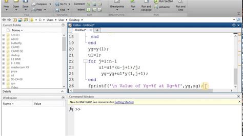 Matlab Program On Newtons Forward Interpolation Method Youtube
