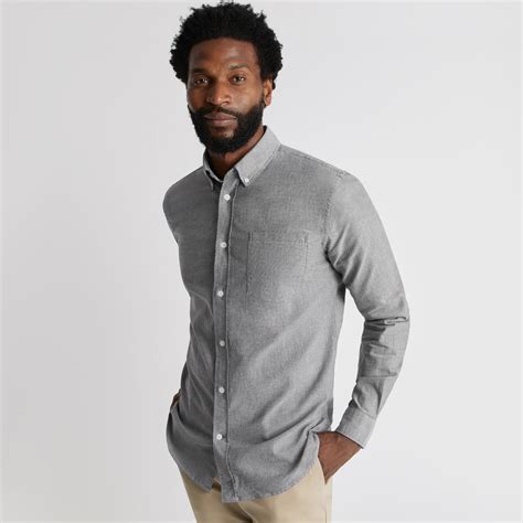 Grey Marl Oxford Custom Fit Classic Mens Shirt Spoke Spoke