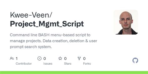 Github Kwee Veenprojectmgmtscript Command Line Bash Menu Based