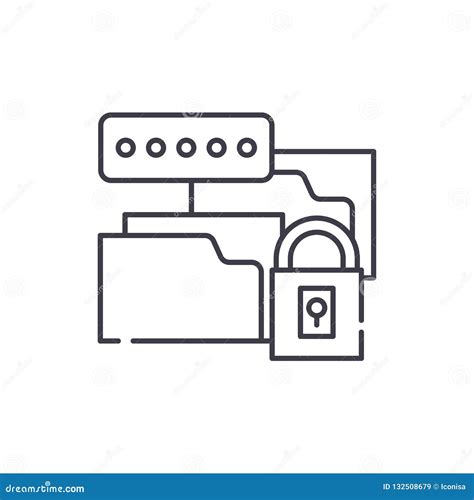 Data Encryption Line Icon Concept Data Encryption Vector Linear Illustration Symbol Sign