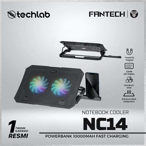 Fantech Nc14 Nc 14 Notebook Cooler Adjustable Height Laptop Cooling