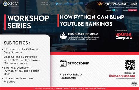 Aaruush Srm University On Linkedin Youtube Python India Upgrad Data Science Technology