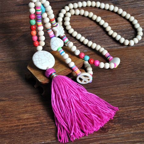 Tassel Neon Rose Red Beaded Necklace Usd 1398