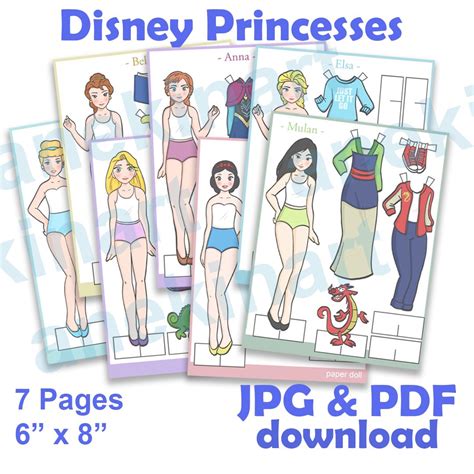 Printable Disney Paper Dolls Disney Princesses Paper Dolls Dress Up