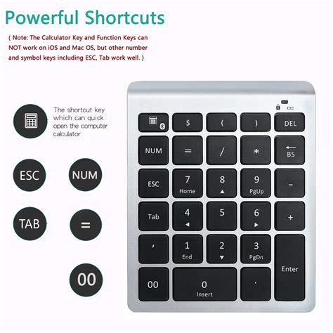 Bluetooth Number Pad Numeric Keypad Lekvey Portable Wireless Bluetooth Keypad Key Numpad
