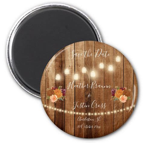 Rustic Barn Wood Save The Date Magnet Zazzle Save The Date Magnets Rustic Wedding Save The