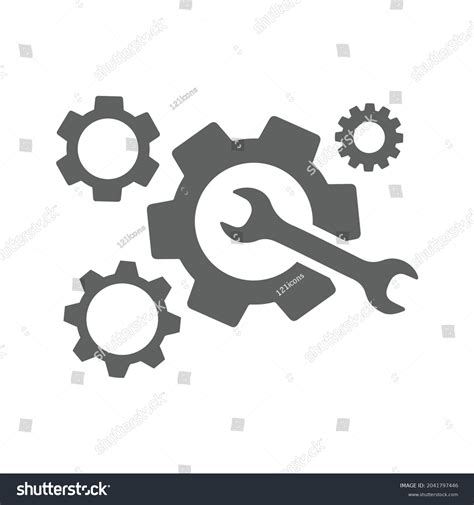 Setting Setup Configuration Optimization Icon Gray Stock Vector