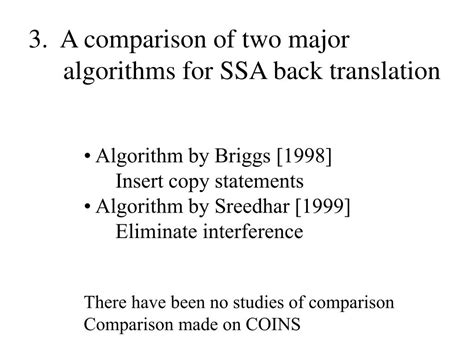 Ppt Static Single Assignment Form In The Coins Compiler
