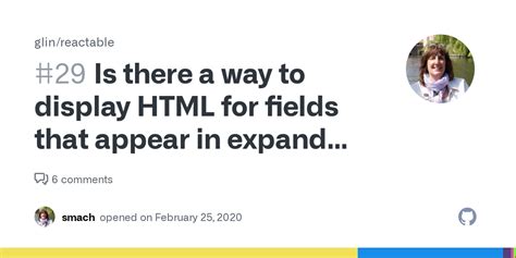 is there a way to display html for fields that appear in expanded row