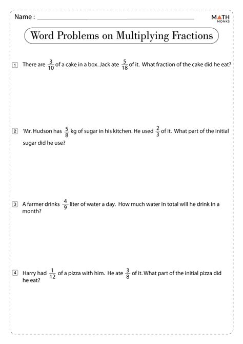 Multiplying Fractions Worksheets Printable Coloring Free