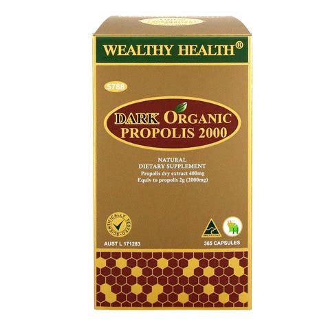 Wealthy Health Dark Organic Propolis Capsules Natonic