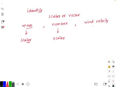 solved identify the following quantities as scalar or vector the