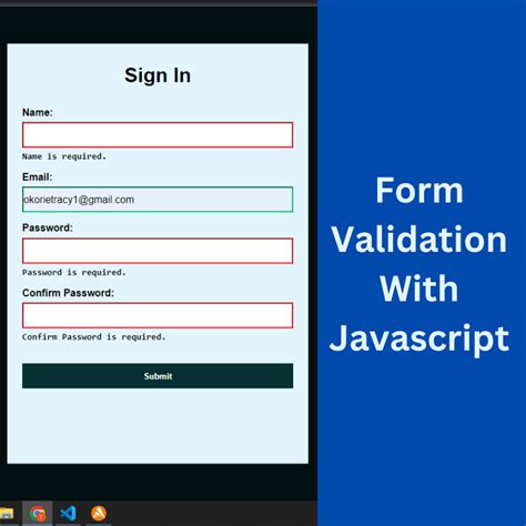 Form Validation With Javascript Before Submitting Data To The Server