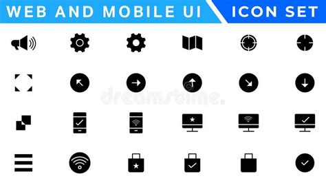 Ui Ux Icon Mega Set User Interface Icon Set Collection Stock Vector