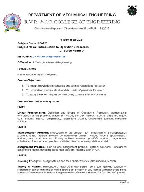 Operation Research Pdf Operation Research Pdf