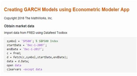 garch models matlab and simulink