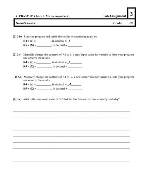 Solved 3 • Cda3331c • Intro To Microcomputers