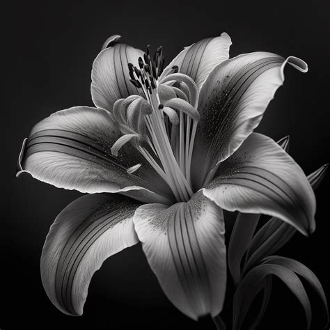 Black And White Lily Realistic Flower Tattoo Black Flowers Wallpaper