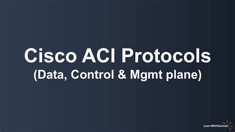 Aci Data Control And Mgmt Plane What Protocols Enable Cisco Aci