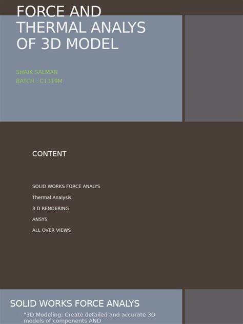 Force And Thermal Analys Of 3d Model Pdf