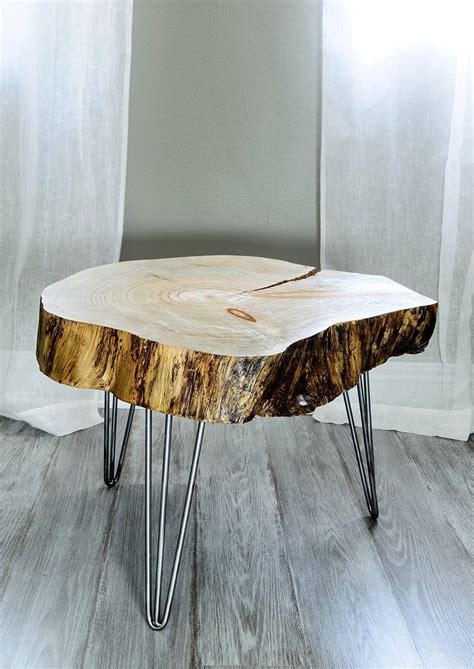 Live Edge Table Wood Slice Sidetable Modern End Table From Wood Tables