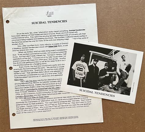 Suicidal Tendencies Prime Cuts Rare Promo Press Kit ‘97 Ebay