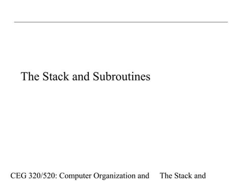 5asm The Stackandsubroutines Ppt