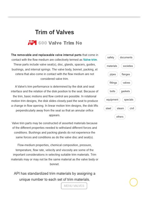 Trim Numbers Of Valves Api 600 Pdf Valve Corrosion