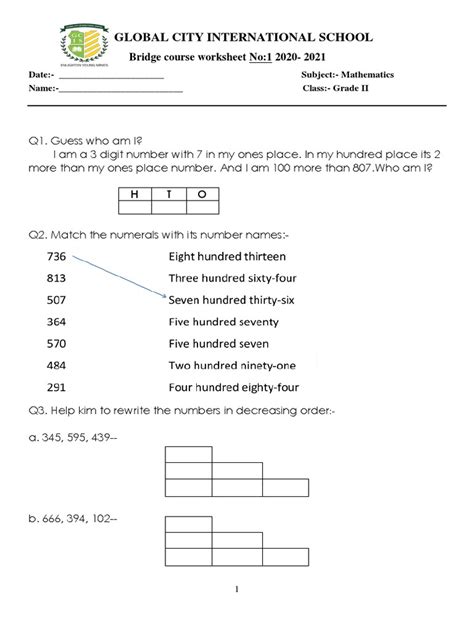 Maths Bridge Course Worksheet 1 Pdf Teaching Mathematics Worksheets Library
