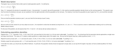 Solved Model Description The Logistic Map Is A Function That Chegg Com