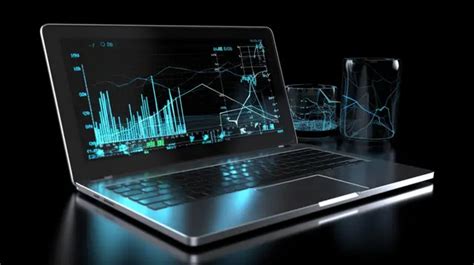 Illustrated Laptop Background Conceptualizes 3d Rendered Data Analysis 3d Rendering Render 3d