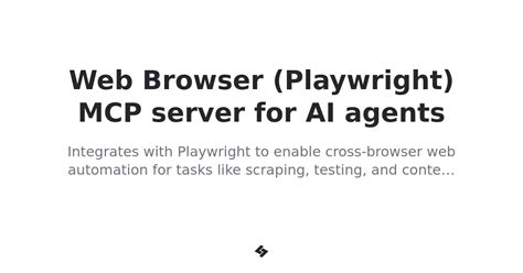 Web Browser Playwright Mcp Server For Ai Agents