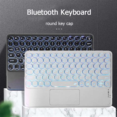 Mini Wireless Keyboard With Touchpad Rechargeable Silent Touch Keypad Rgb Backlit For Mac Laptop