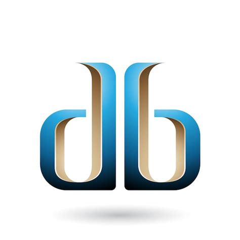 베이지색 및 파란색 양면 D 및 B 문자 벡터 그림 프리미엄 벡터