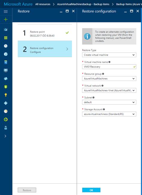 microsoft azure virtual machine restore