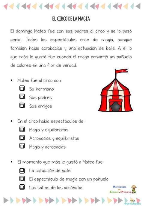 Lectura De 2do Grado Ficha Interactiva Topworksheets