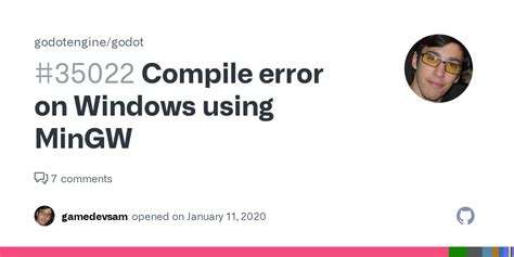 Compile Error On Windows Using MinGW Issue Godotengine Godot GitHub